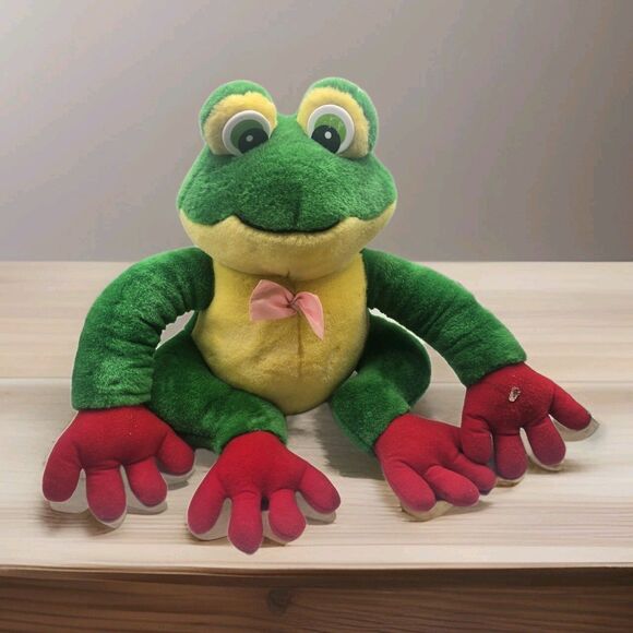 Unbranded | Toys | Vintage Plush Frog 2 Stuffed Animal Green Yellow Red ...